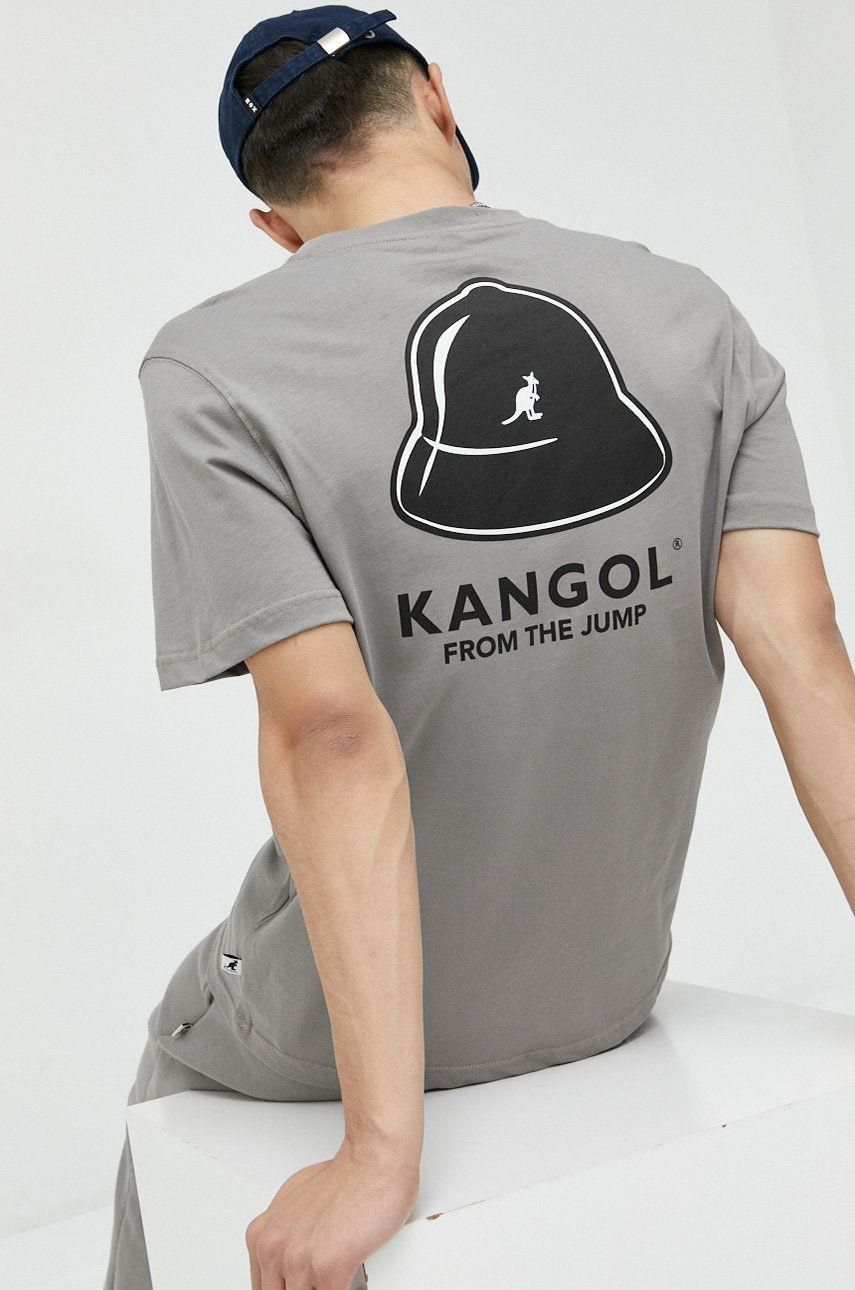 Kangol t-shirt bawełniany kolor szary z nadrukiem - Ceny i opinie - Ceneo.pl