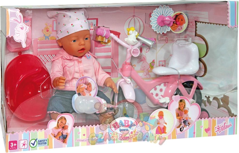 Lalka Baby Born Lalka Niemowlę W Zestawie Z Trójkołowym Rowerkiem I ...