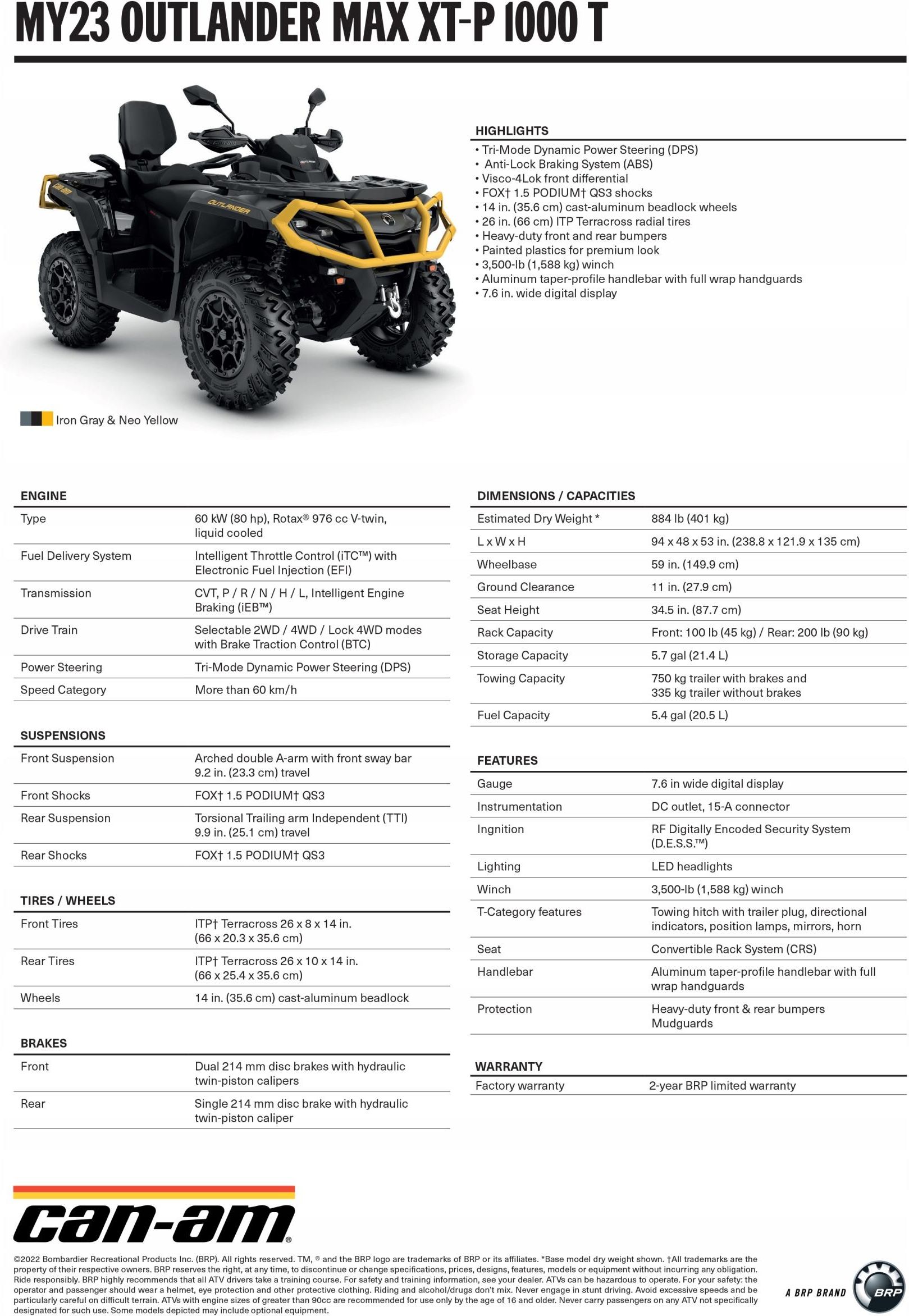 Can-Am Outlander MAX XT-P T 1000 2023 - Opinie i ceny na Ceneo.pl