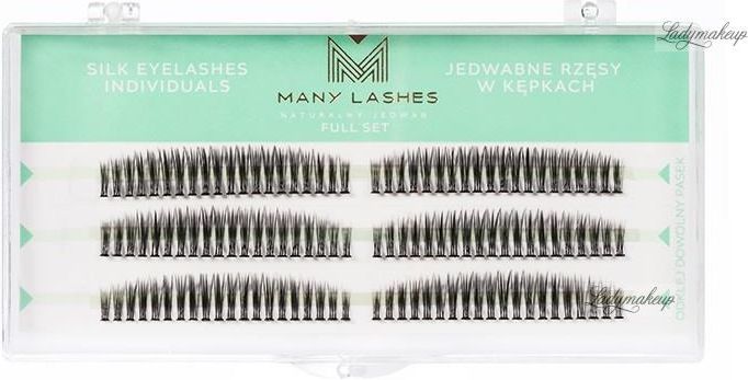 Many Beauty Lashes Silk Eyelashes Individuals Full Set Zestaw Kępek Do ...