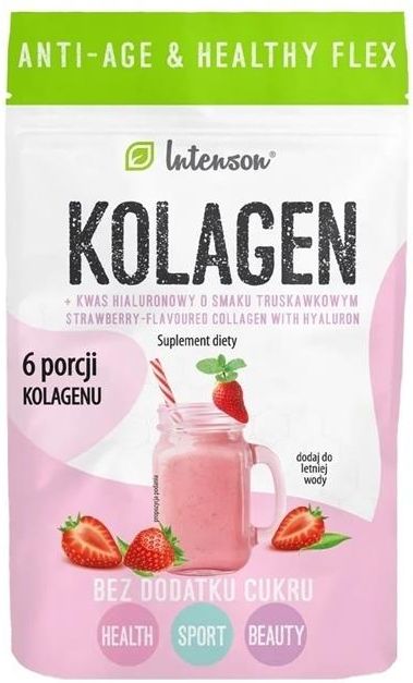 INTENSON Kolagen + kwas hialuronowy + Wit. C o smaku truskawkowym ...