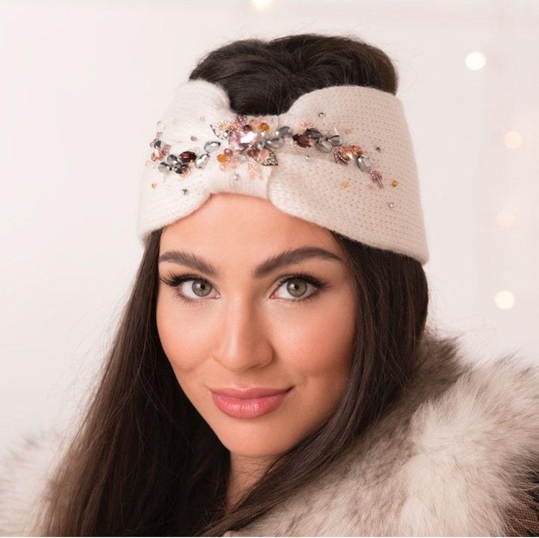 LaVashka Opaska Winter Light Beige Dusty pink - Opinie i ceny na Ceneo.pl