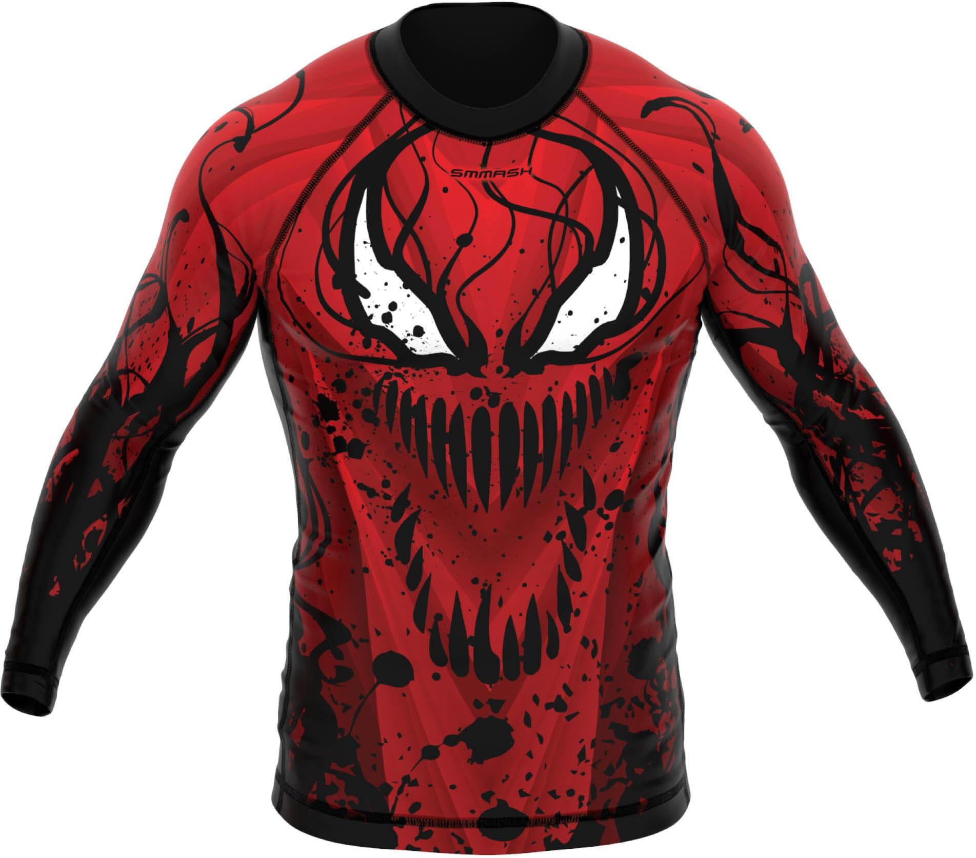Smmash Rashguard Do Mma Męski Carnage Z Długim Rękawem Czarny Czerwony ...