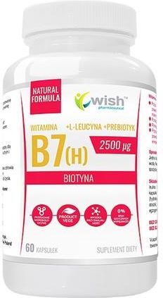 Wish Witamina B7 H Biotyna 2500Mg + L Leucyna Prebiotyk 60kaps ...