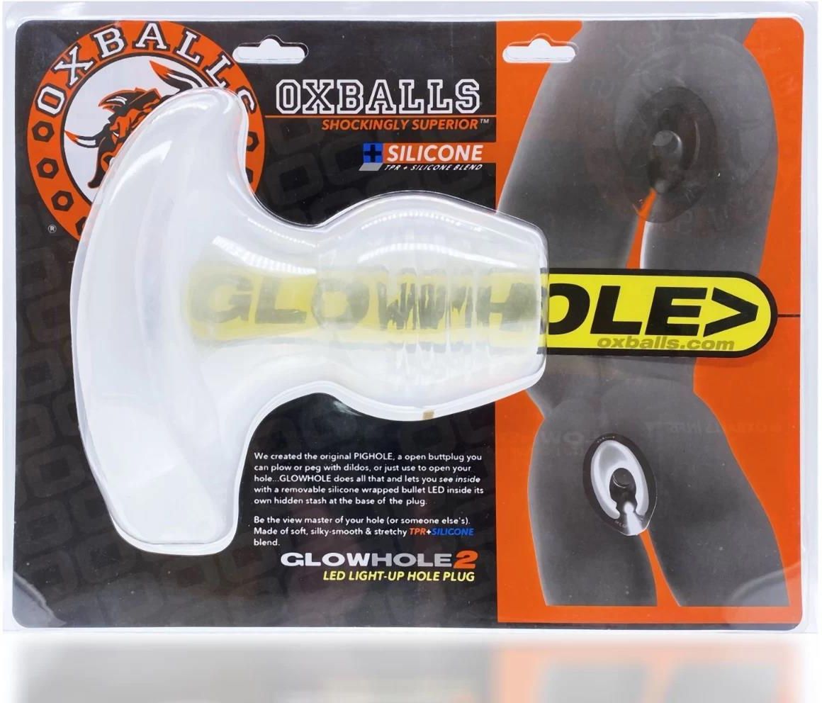 Otwarty Plug Analny Glowhole-2 Oxballs + wkład LED, Kolor: Czarny ...