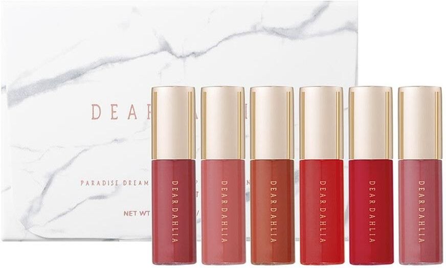 Dear Dahlia Paradise Dream Velvet Lip błyszczyk Mousse Mini 6 Set Red ...