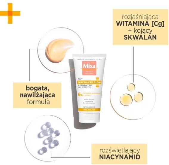 Krem do twarzy Mixa Niacinamide Glow Rozświetlający Krem Nawilżający z ...