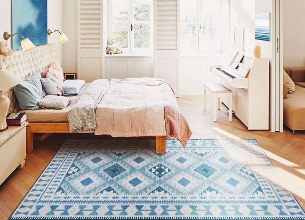 Dywanomat Modny Dywan Winylowy Niebieskie Romby 150X225 Cm Dww-W0000634 ...