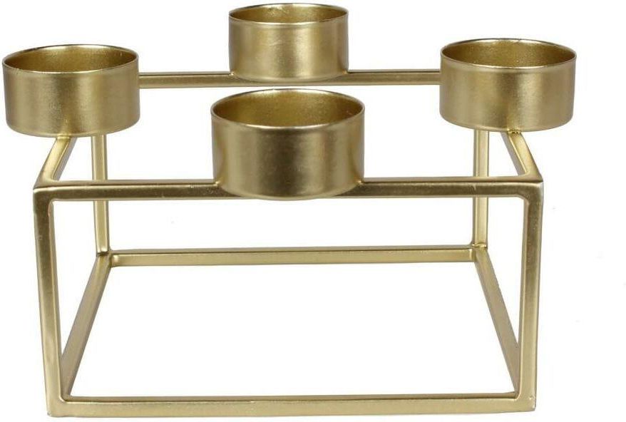 Splendid Świecznik Metalowy Neli 4 Ramienny Złoty Wys 8 5 Cm 344478 ...