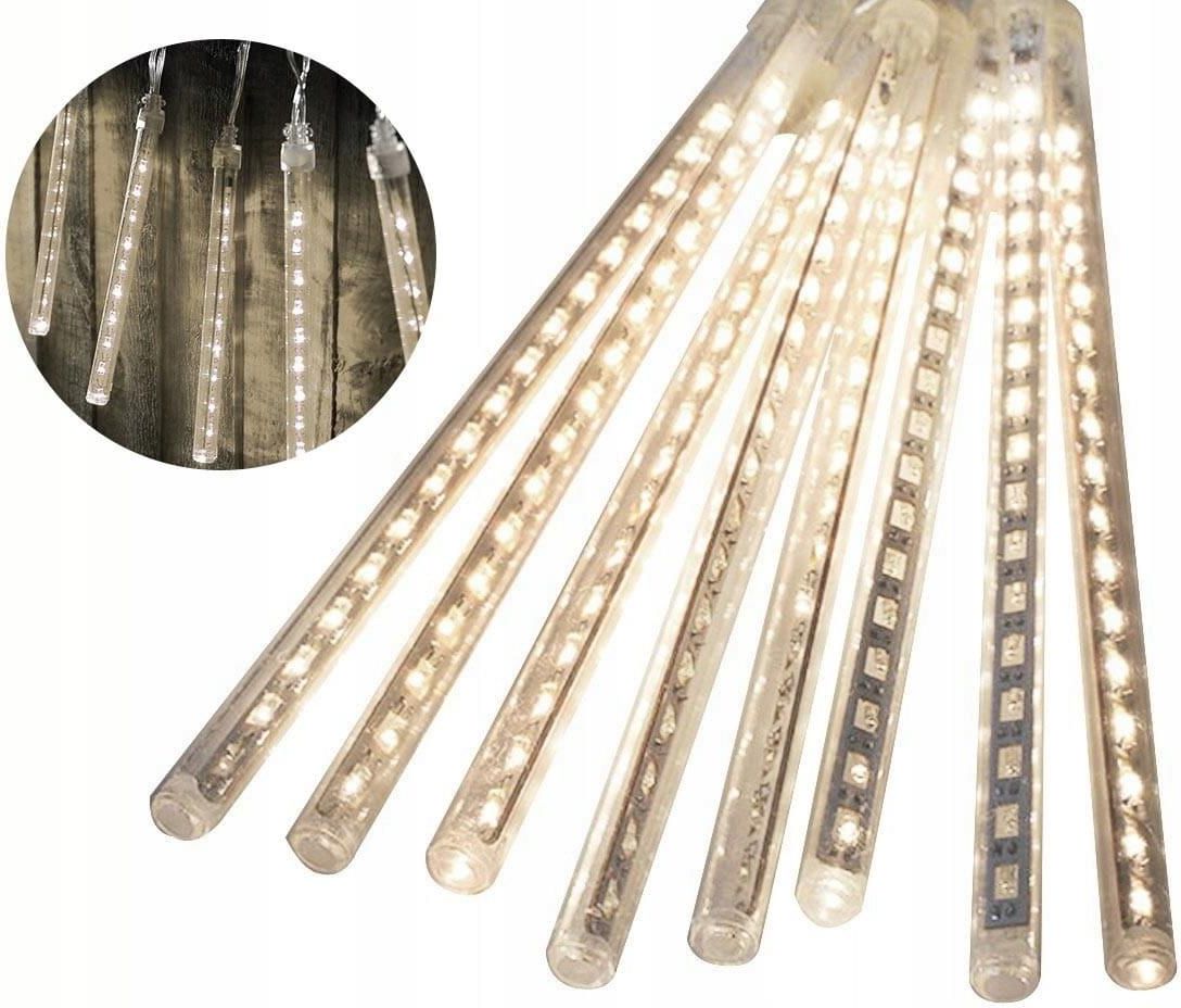 Lampki Sople Meteory 238 Led 50 Cm Białe Ciepłe Spadające Światło ...