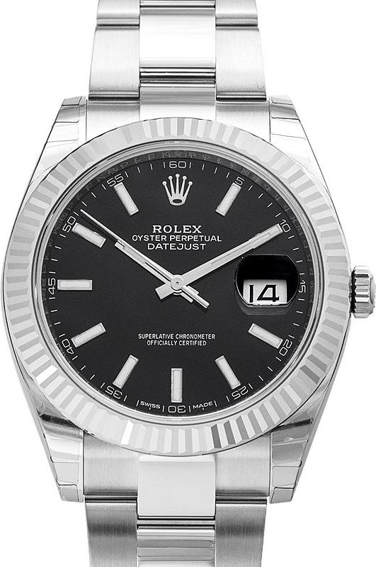 Rolex Datejust 41 Stainless Steel Fluted / Oyster Black ...