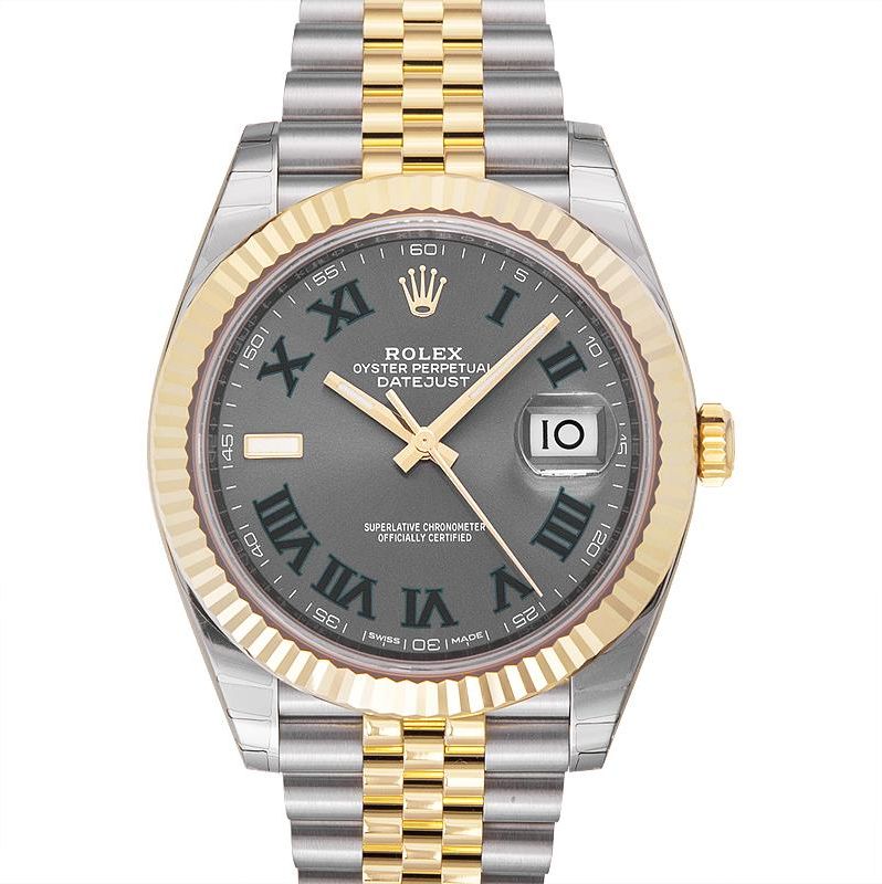 Rolex Datejust 41 Rolesor Yellow Fluted / Jubilee Slate Roman ...