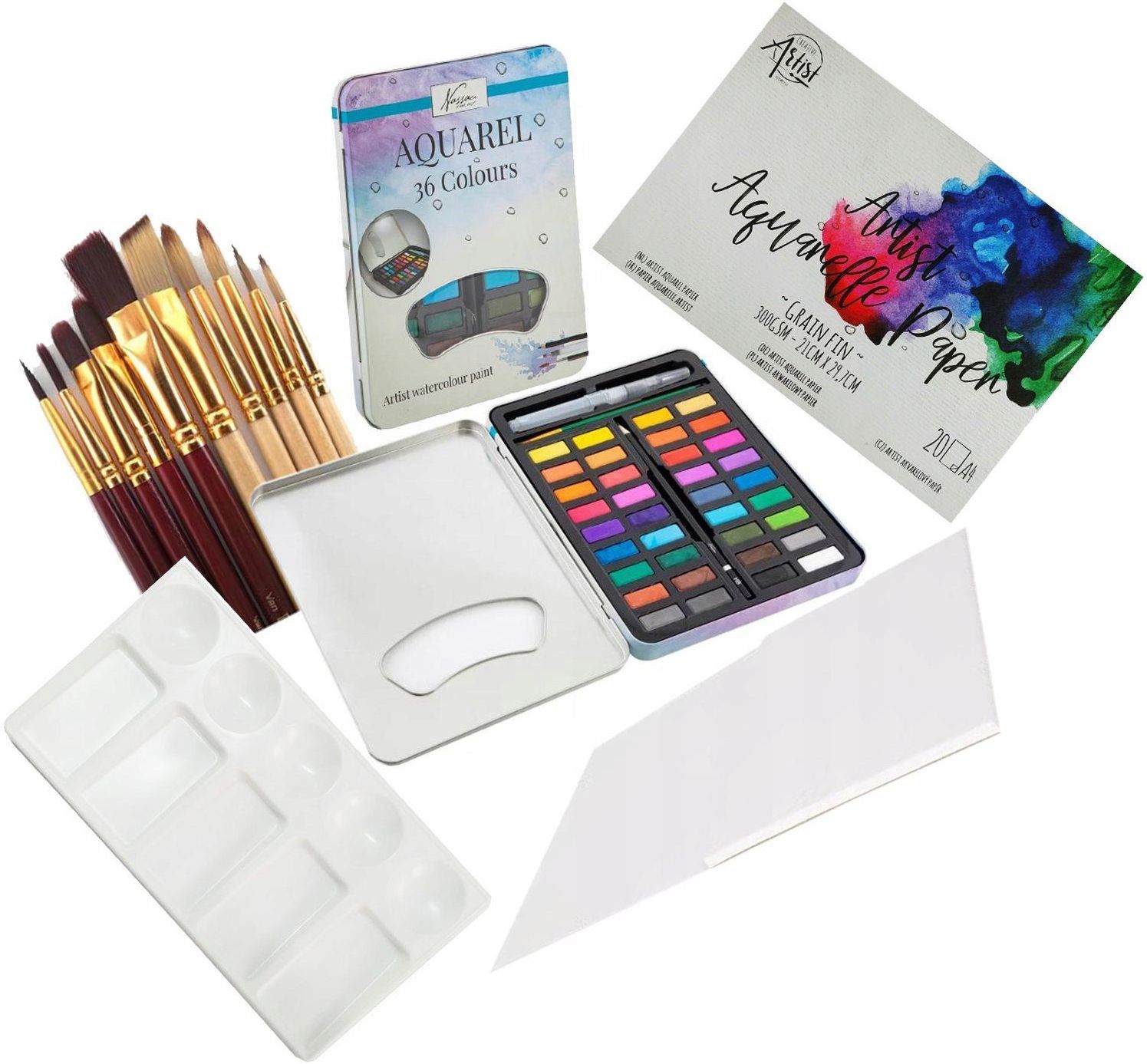 Farby Akwarelowe Akwarele Blok Pędzle Paletka - Ceny i opinie - Ceneo.pl