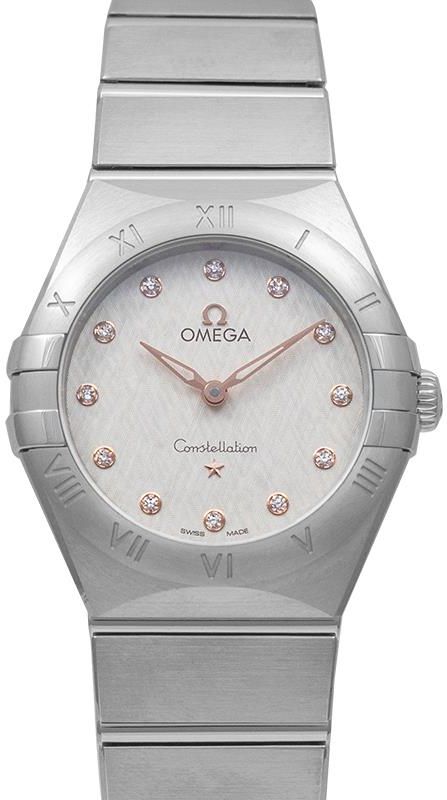 Omega Constellation Manhattan Quartz 28 mm Silver Dial Diamonds ...