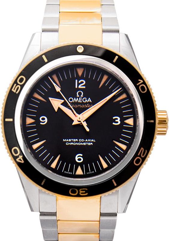 Omega Seamaster 300 Master Co-Axial 41 mm Automatic Black Dial Yellow ...