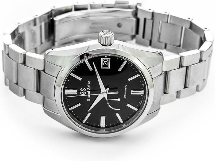 Grand Seiko HERITAGE Spring-Drive Black Dial Stainless Steel SBGA467 ...