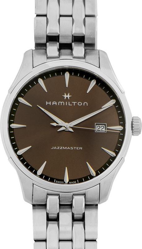 Hamilton Jazzmaster Gent Quartz Brown Dial Stainless Steel H32451101 ...