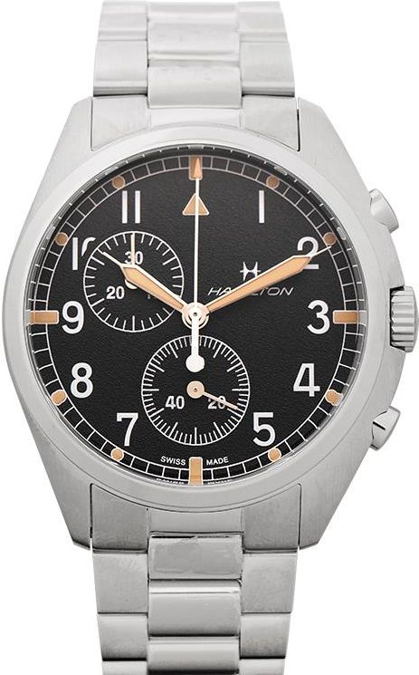 Hamilton Pilot Pioneer Chronograph Quartz Black Dial H76522131 ...