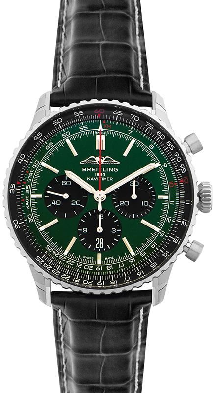 Breitling Navitimer Automatic Green Dial Stainless Steel AB0137241L1P1 ...