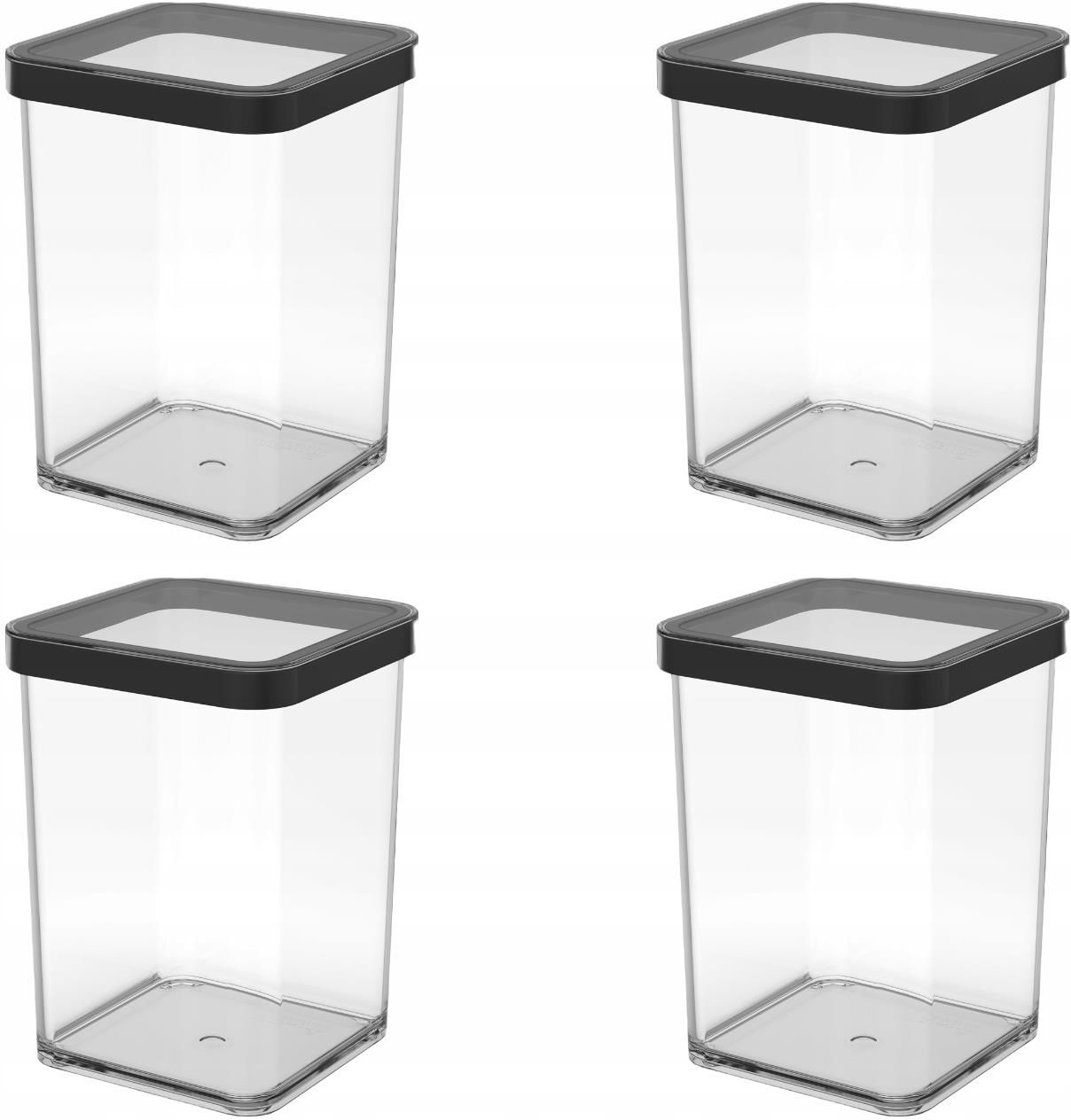 Rotho Pojemnik Loft 1L 4szt. Czarna Obwódka - Opinie i atrakcyjne ceny ...