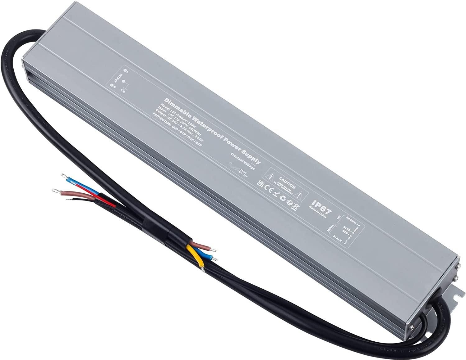 Yayza Transformator LED 24 V ciemnialny 200 W 8 3A IP67 DTDW24200W yayza-transformator-led-24-v-ciemnialny-200-w-8-3a-ip67-dtdw24200w