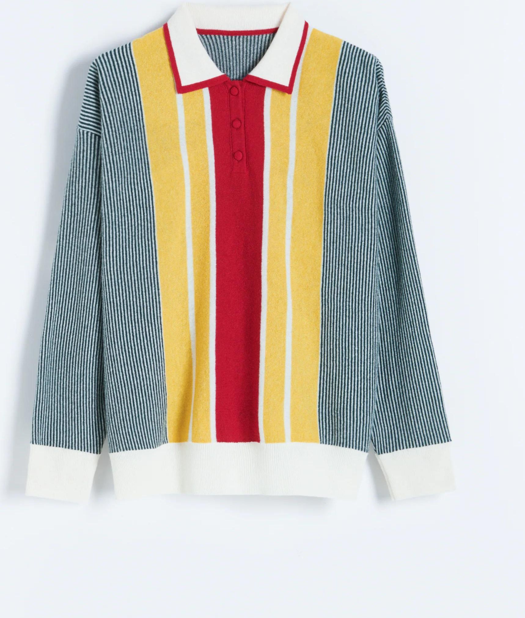 Reserved - Wełniany sweter typu polo - Wielobarwny - Ceny i opinie ...