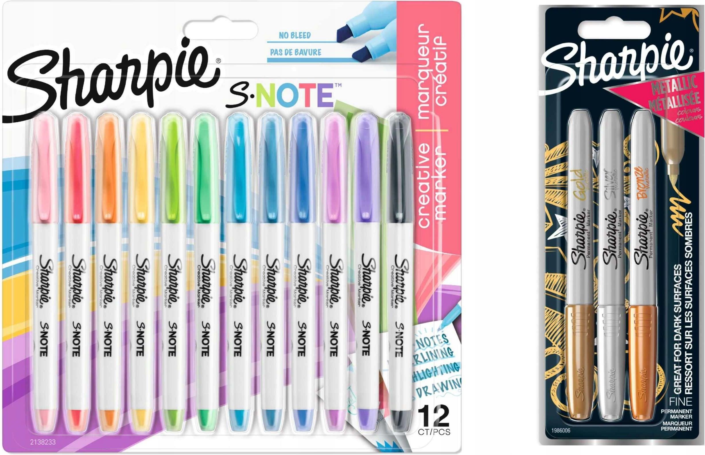 Sharpie Markery Metaliczne + Zakreślacze Snote - Ceny i opinie - Ceneo.pl