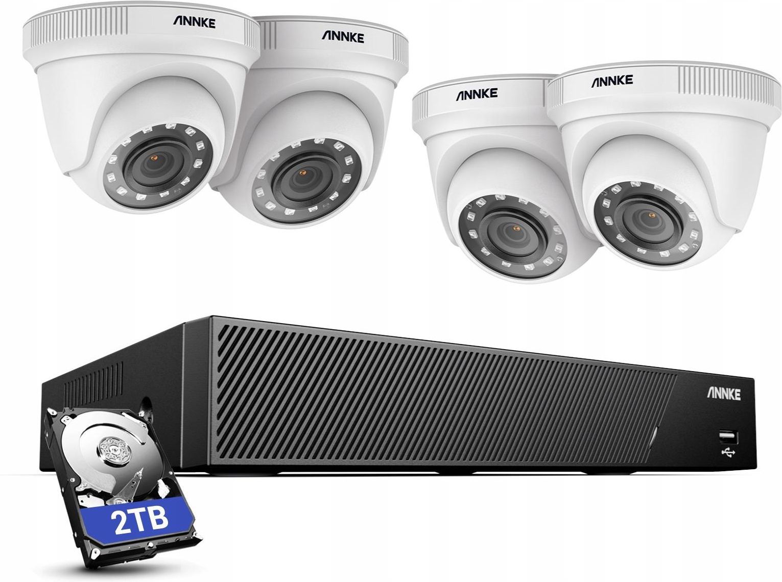 Zestaw do monitoringu Annke System Kamer Bezpieczeństwa 8Ch 2Mp Cctv ...