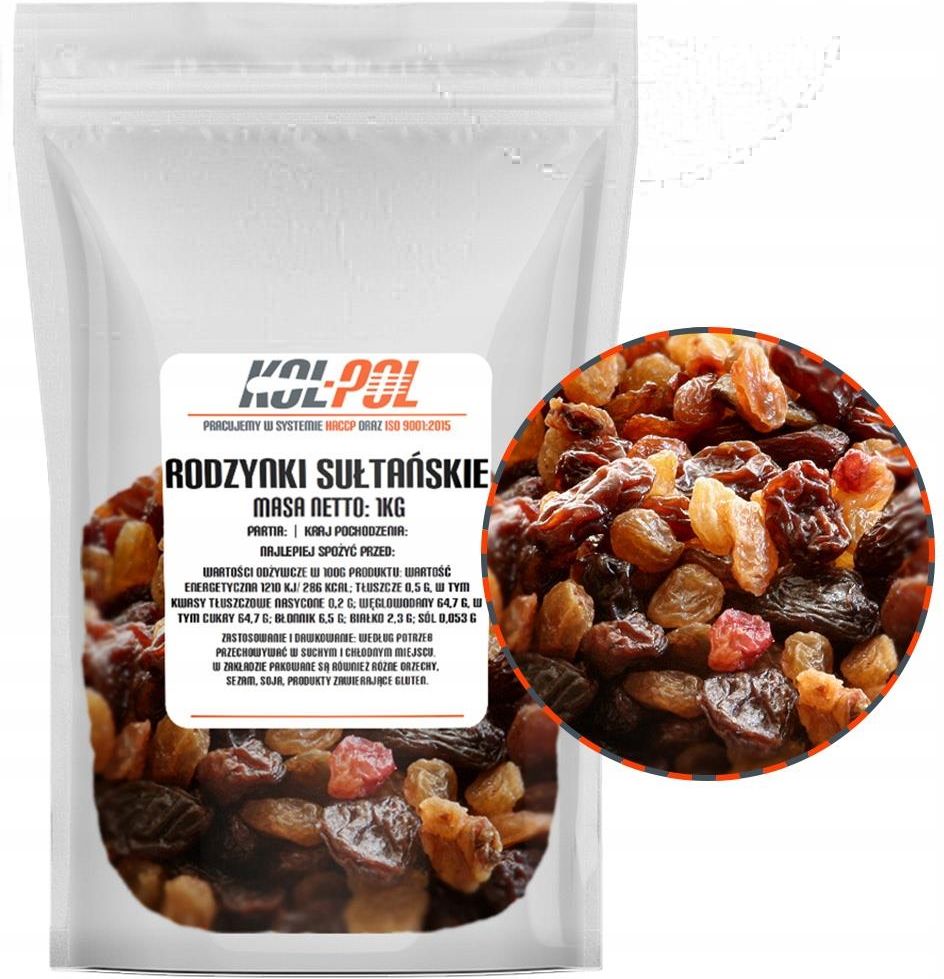 Kol Pol Rodzynki Sułtańskie Malayer Jasnobrązowe 1kg - Ceny i opinie - Ceneo.pl