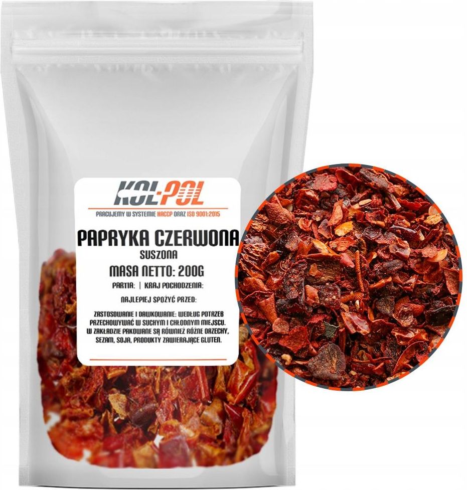 Kol-Pol Papryka Czerwona Płatki 200g - Ceny i opinie - Ceneo.pl