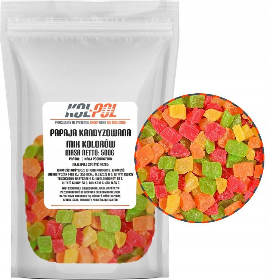 Kol Pol Papaja Kandyzowana Kostka 500g Suszona Kolorowa - Ceny i opinie - Ceneo.pl