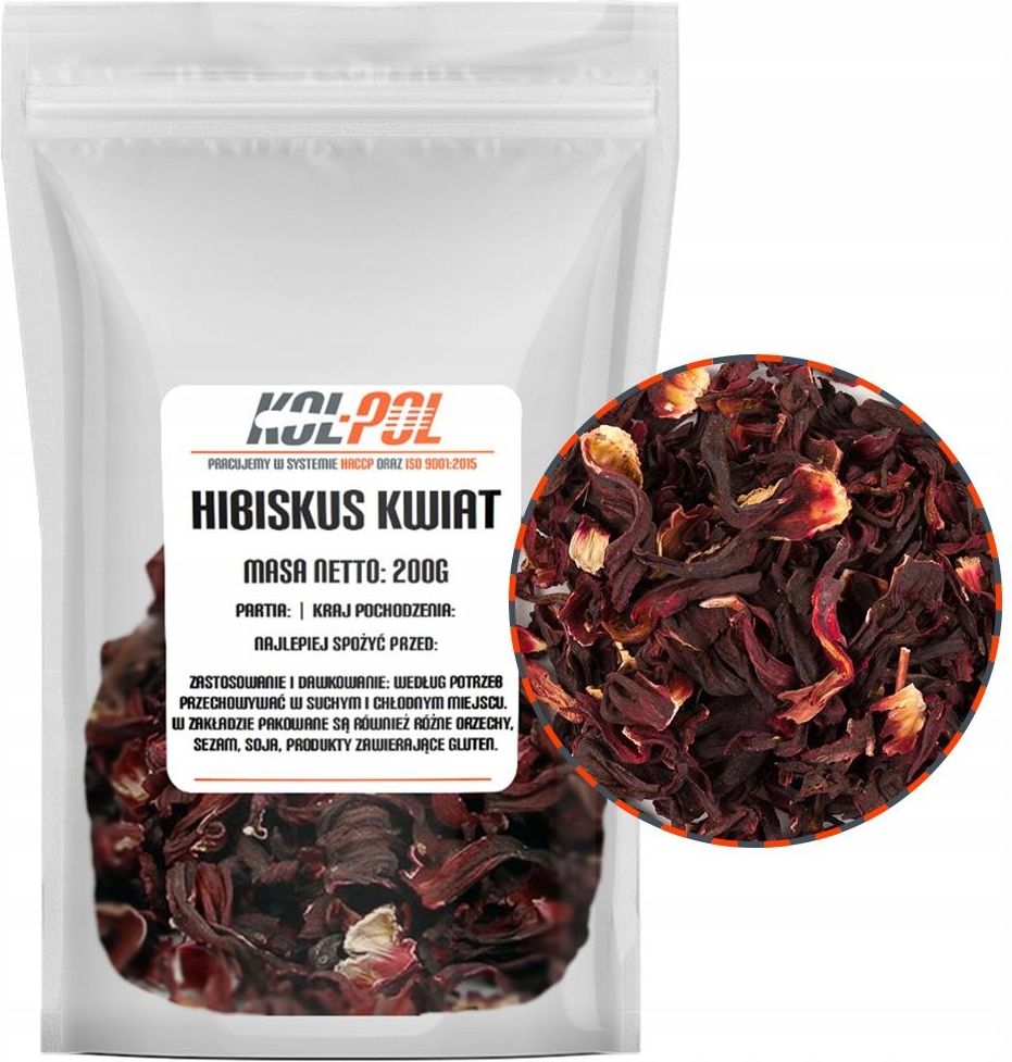 Herbata Kol-Pol Hibiskus Hibiskusa Kwiat Malwa Sudańska 200g - Ceny i opinie - Ceneo.pl