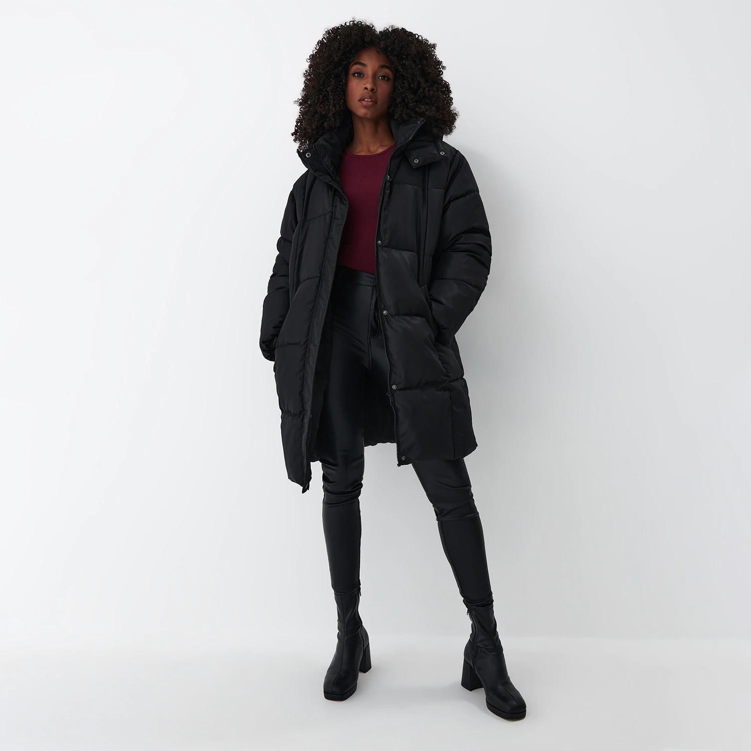 Mohito - Czarny pikowany płaszcz - Czarny - Ceny i opinie - Ceneo.pl