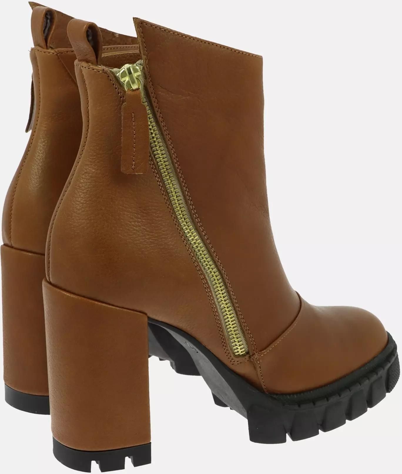 Rude skórzane botki z ozdobnym zamkiem - Ceny i opinie - Ceneo.pl