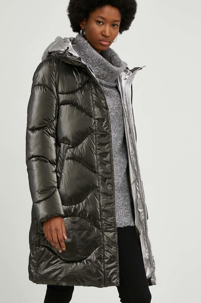 Answear Lab kurtka damska kolor zielony zimowa - Ceny i opinie - Ceneo.pl