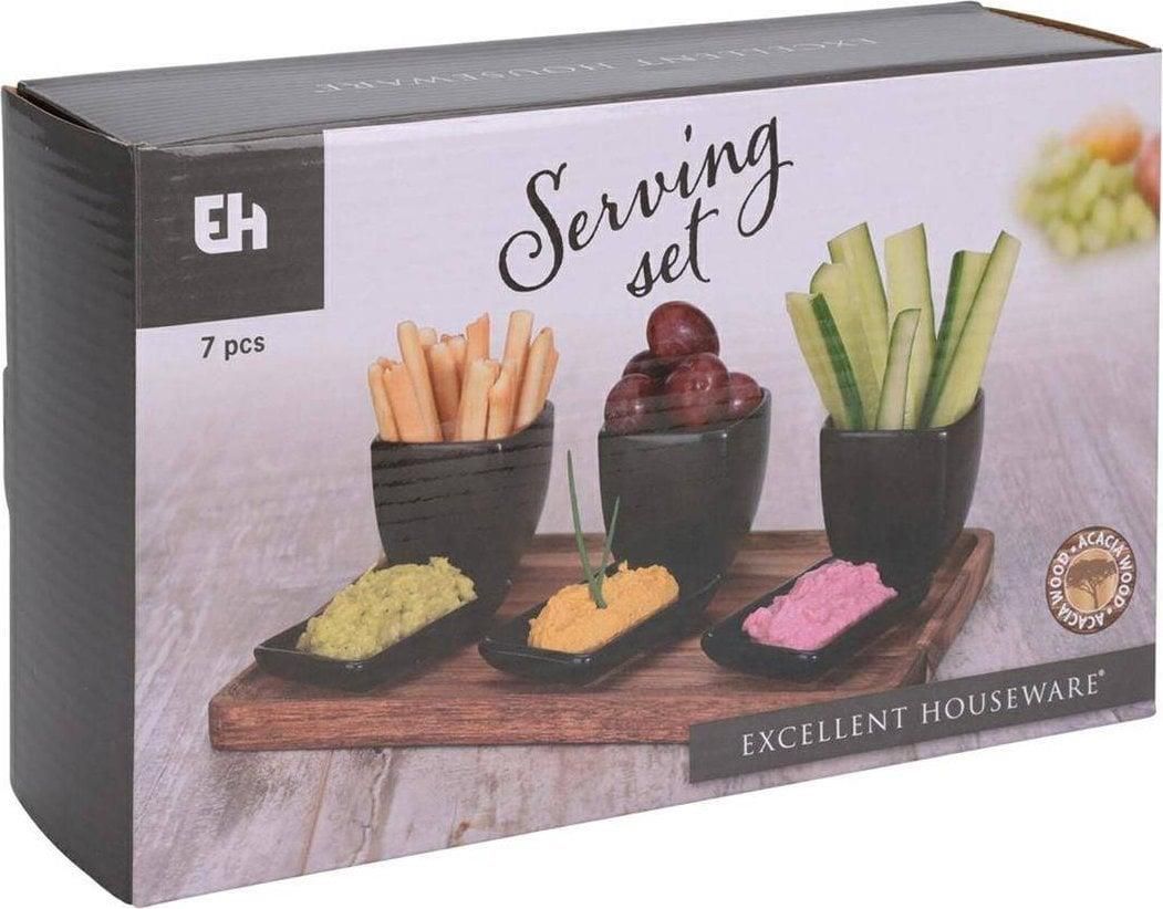 Excellent Houseware Czarne Miski Miseczki Do Serwowania Taca Komplet ...