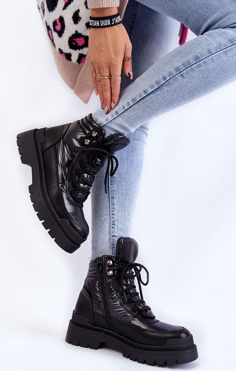 Damskie Botki Trapery Na Platformie Czarne Nerina - Ceny i opinie ...