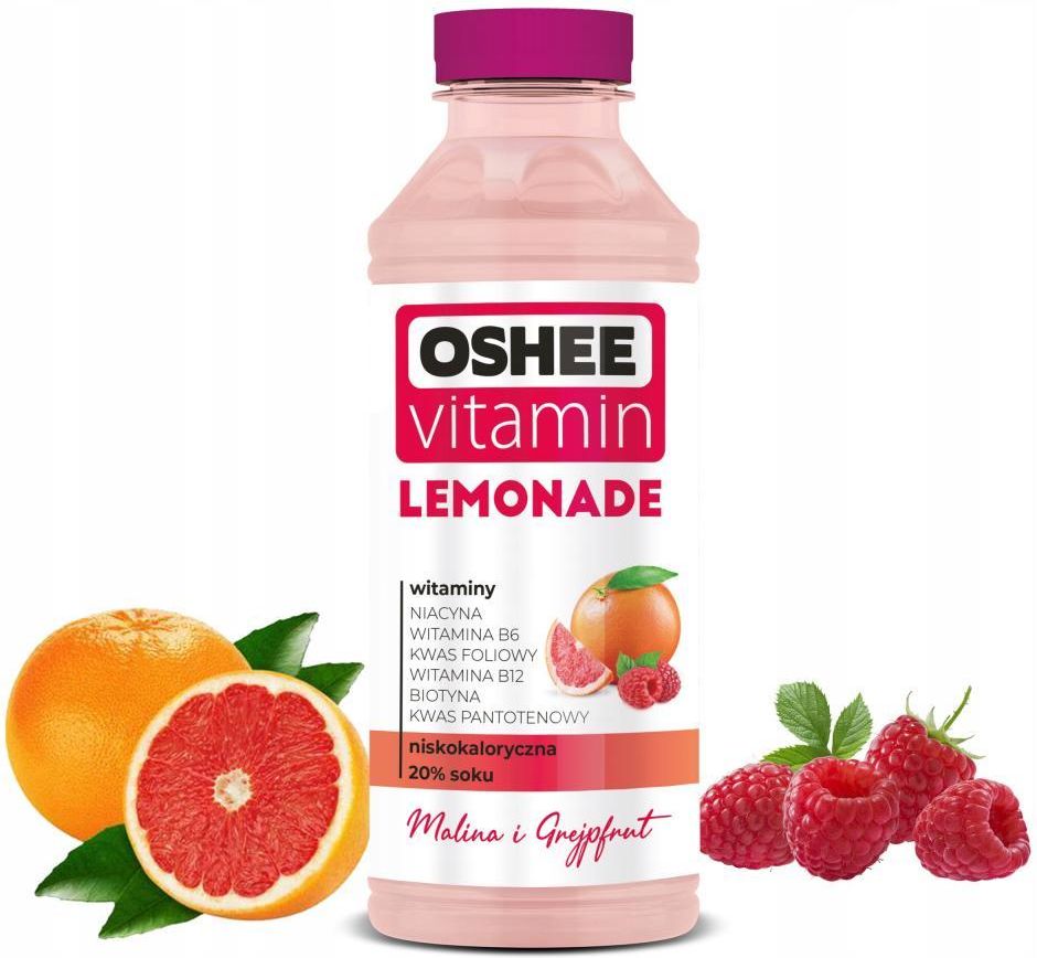 Oshee Vitamin Lemonade Malina Grejpfrut 555ml x 24Szt - Ceny i opinie ...