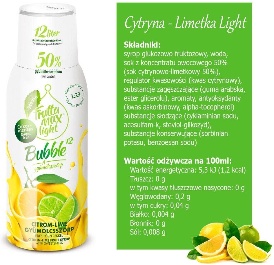 Fruttamax Syrop Do Soda Stream Cytryna Limonka Light 500 ml Na 12 ...