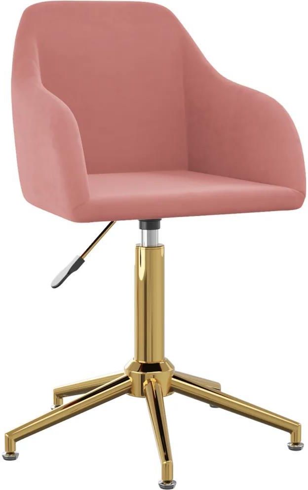 Vidaxl Obrotowe Krzesło Stołowe Różowe Tapicerowane Aksamitem 13452 ...