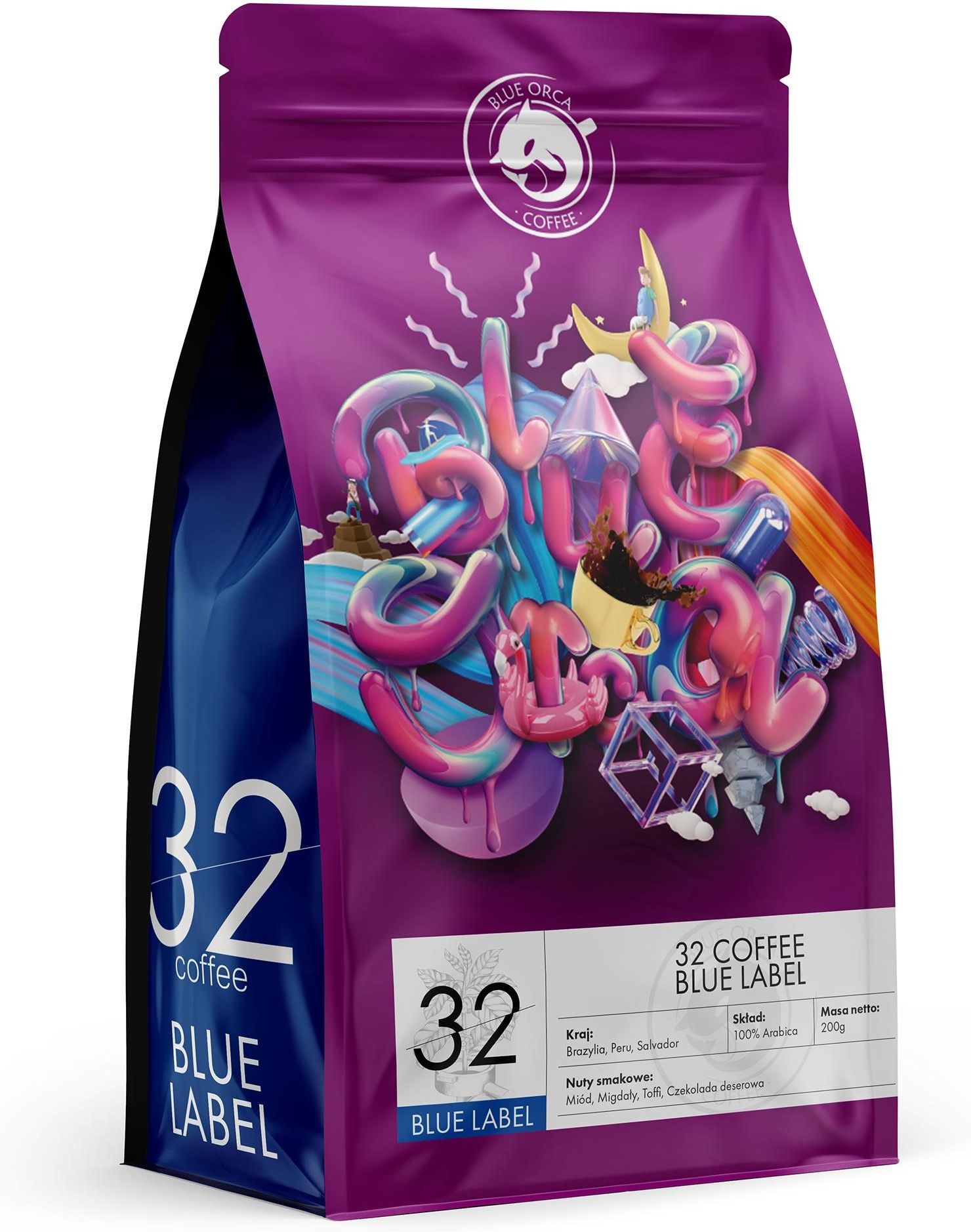 Kawa Blue Orca Coffee 32 Label Świeżo Palona 200g - Ceny i opinie ...