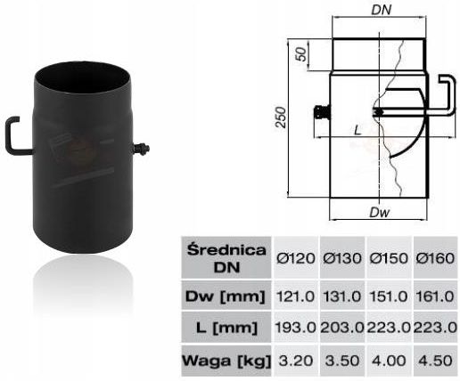 System kominkowy Term-System Szyber Kominowy Spalinowy Rura 160x250 Do Kominka - Opinie i ceny ...