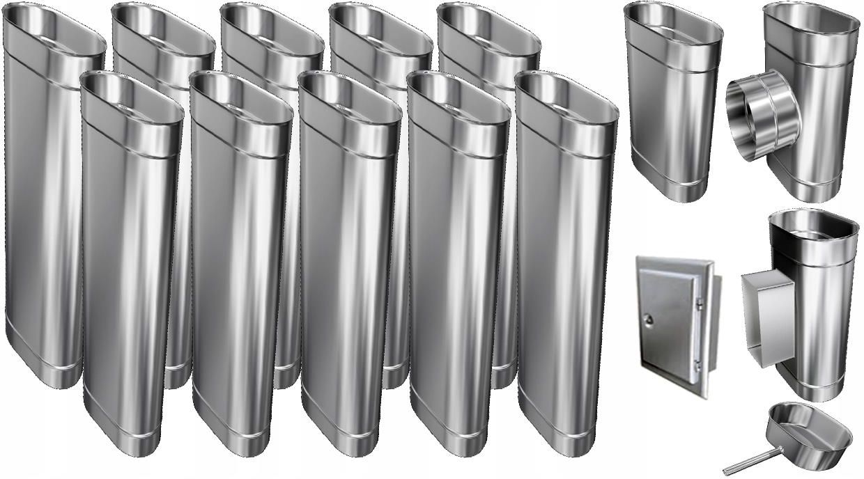 System kominkowy Tk Wkład Owalny 110x220 Kwaso-Żaroodporny 11m Komin ...