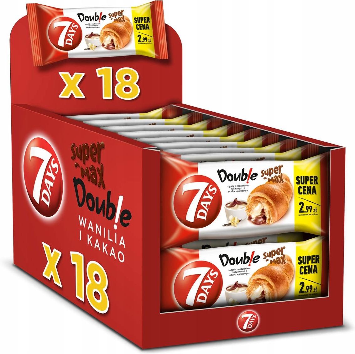 7 Days Double Rogalik Kakao Wanilia 18x110g - Ceny i opinie - Ceneo.pl