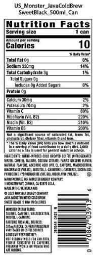 Monster Energy Java Cold Brew Sweet Black 400ml - Ceny i opinie - Ceneo.pl