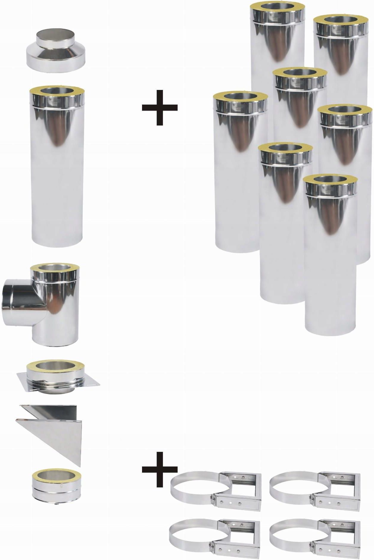 System kominkowy Checz Komin Dwuścienny 0,8mm Drewno,Węgiel Ø 200 8Rur - Opinie i ceny na Ceneo.pl