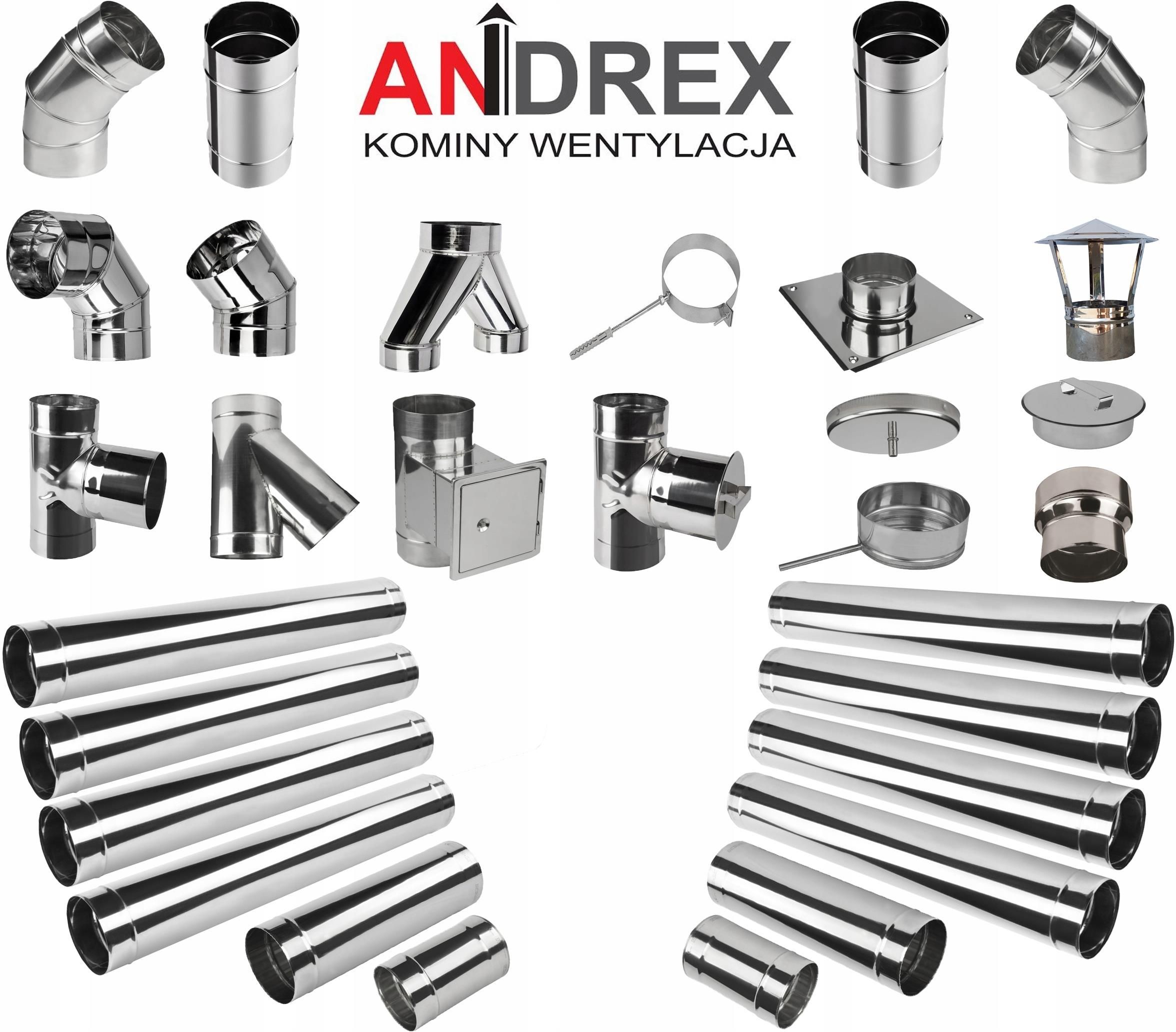 System kominkowy Andrex Kolano Fi 200 Kwasoodporne Nastawne Regulowane - Opinie i ceny na Ceneo.pl