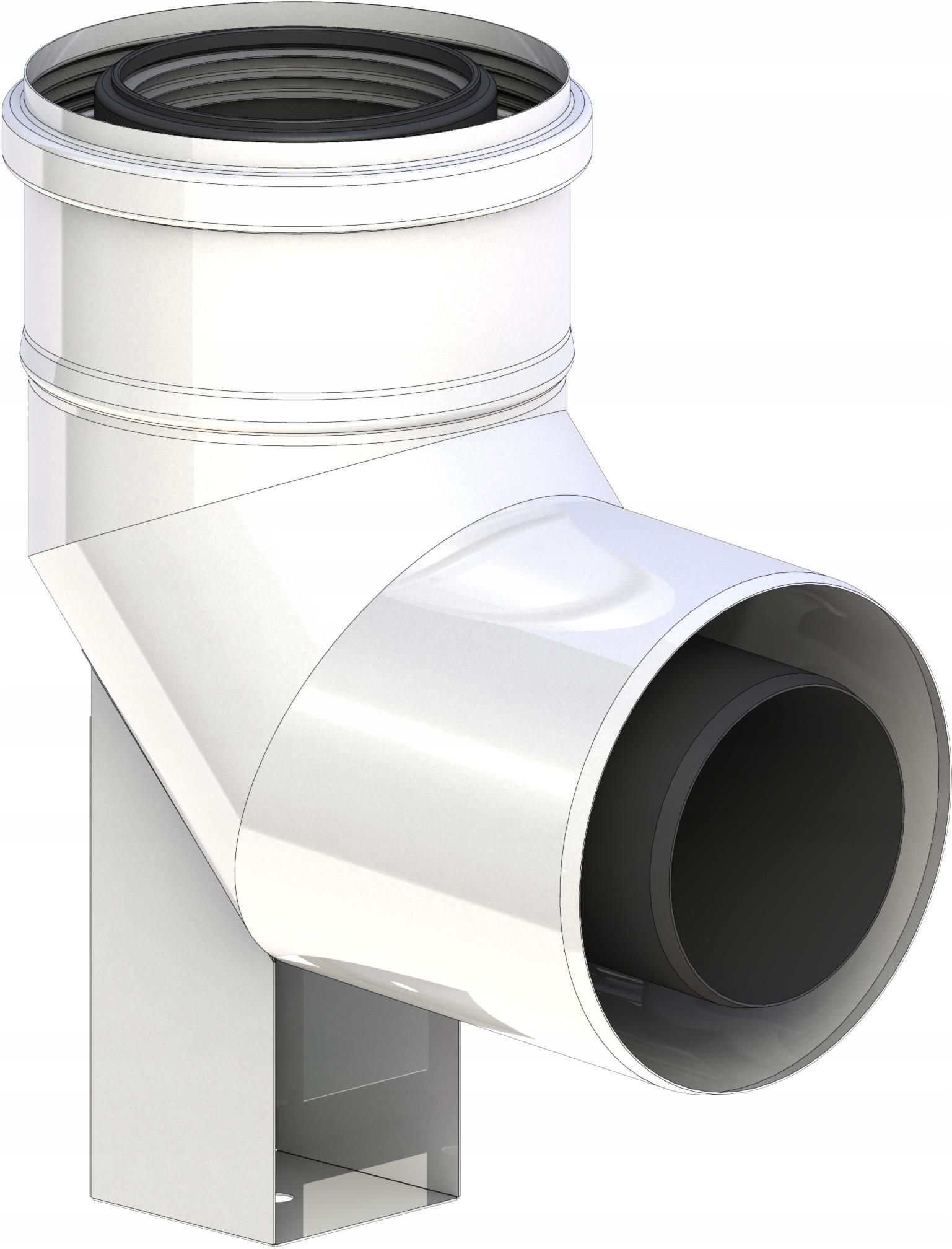 System kominkowy Tecnovis Gmbh Kolano Podparte Koncentryczna 87° Białe,Ø 80 125 Teclaspp00211273 ...