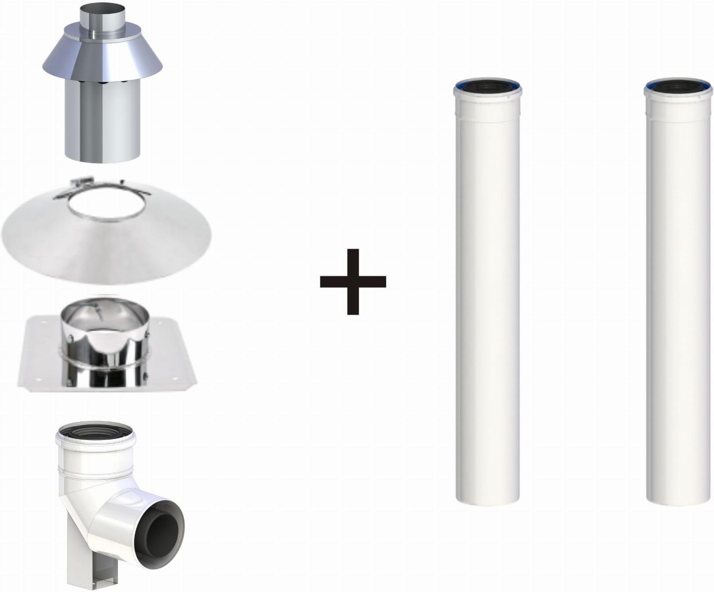 System kominkowy Tecnovis Gmbh Komin Koncentryczny Pp Sps Ø 80/125 2 Rury ...