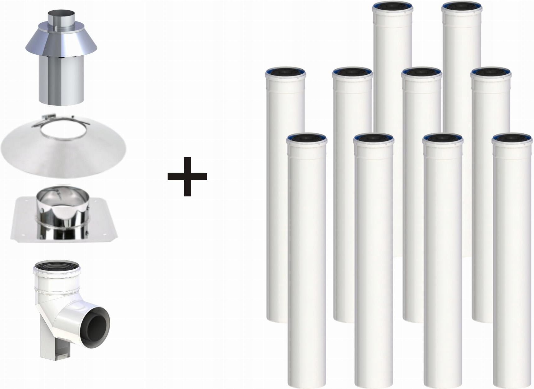 System kominkowy Tecnovis Gmbh Komin Koncentryczny Pp Sps Ø 80/125 10 Rur ...